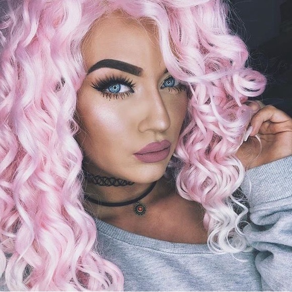 Fashiondeityshair | Accessories | 22 Pink White Ombr Kinky Curly Lace ...